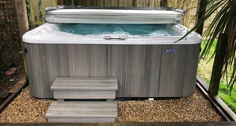 8ft x 8ft Hot Tub Base Installed Under A Hot Spring Hot Tub