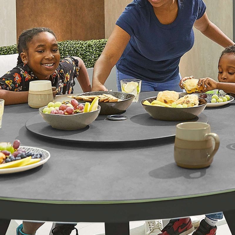 Rattan Lazy Susan Garden Furniture | Glass Lazy Susan